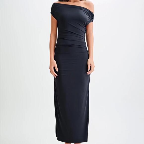 Meshki | Dresses | New Meshki Alayna Black Nylon Midi Dress | Poshmark